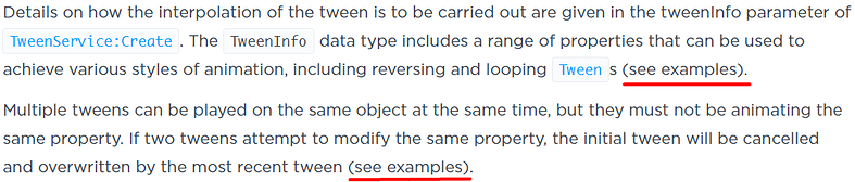 Touch up on TweenService and related documentation - Documentation ...