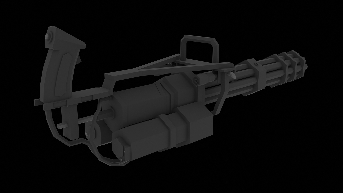 [Gun Modeling] M134 Mini gun Low Poly Model - Creations Feedback ...