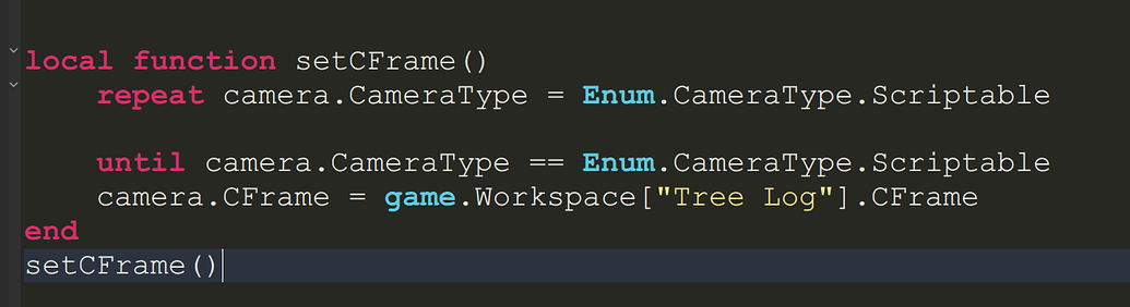 Cant seem to set camera cframe - Scripting Support - Developer Forum | Roblox
