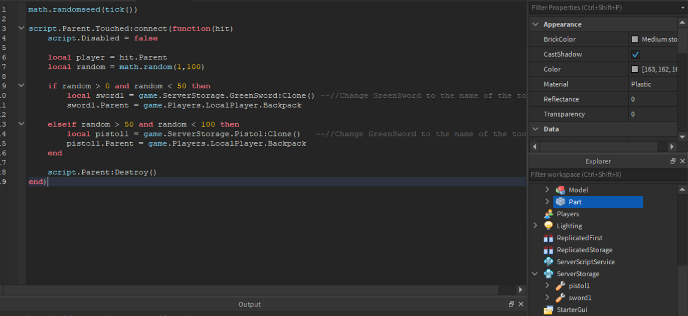 Random loot script help - Scripting Support - Developer Forum | Roblox