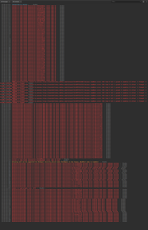 Games and studio failing to load - Engine Bugs - Developer Forum | Roblox