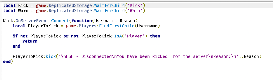 Script not kicking player - Scripting Support - Developer Forum | Roblox