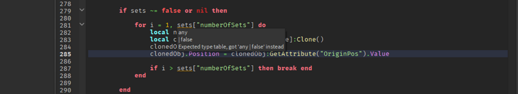 Expected Type Table Got Any False Instead Scripting Support Developer Forum Roblox