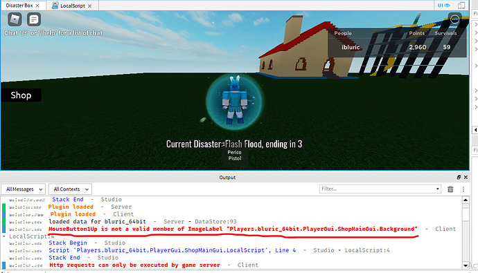 MouseButton1Up is not vaild member of ImageLabel - Scripting Support - Developer Forum | Roblox