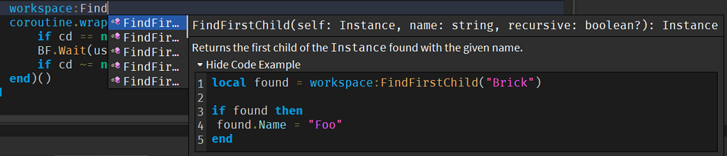 Code examples for functions/events cause studio to freeze in large ...