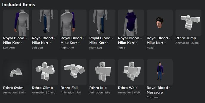 Multiple character bundles with Rthro animations included are missing ...