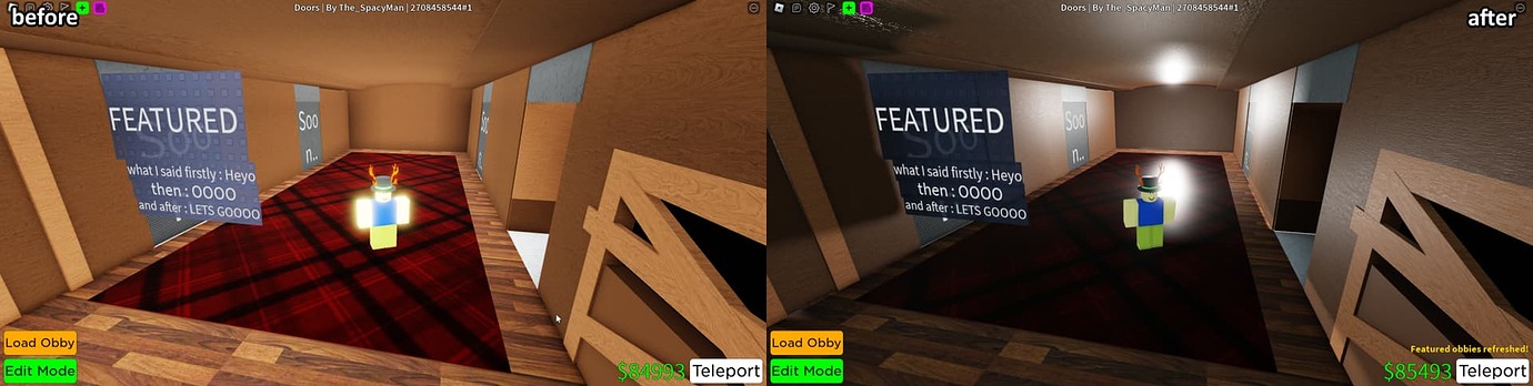 Upcoming Lighting change to Obby Creator - Bulletin Board - Developer ...