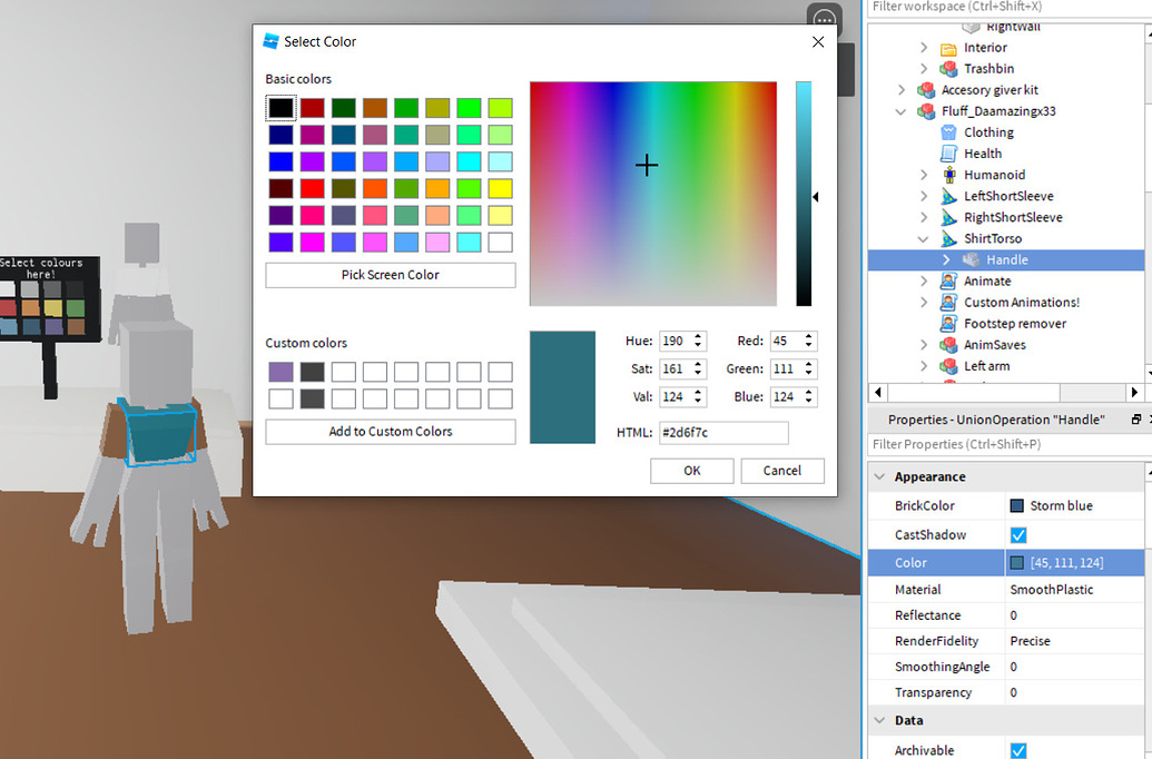How to colour accesories/skintone with click detector? - Scripting Support - Developer Forum ...