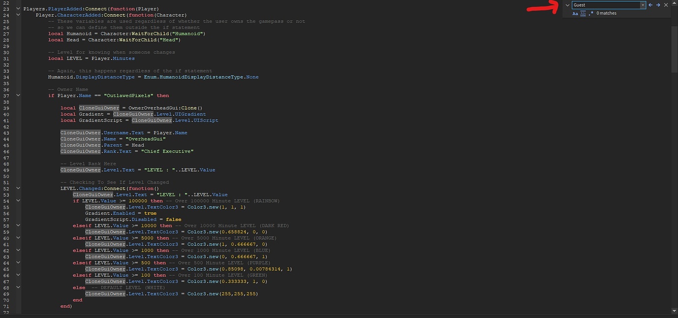 Find in script is highlighting different terms than what I typed ...