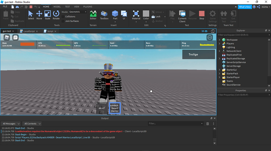 LoadAnimation requires the Humanoid object to be a descendant of the ...