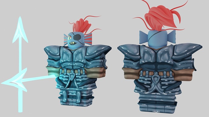 High Quality Undertale Undyne Textured 3D Clothing - Creations Feedback ...