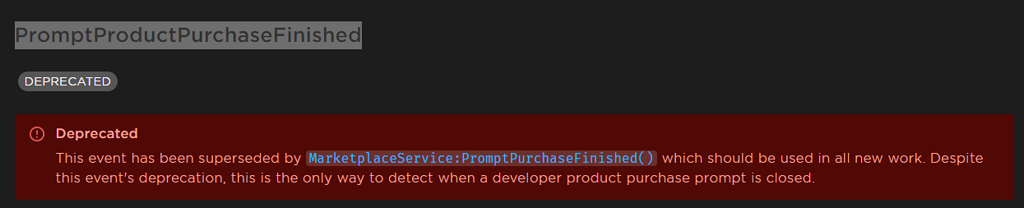 Need a non-deprecated API callback for Developer Product Purchase Prompt closing - Engine ...