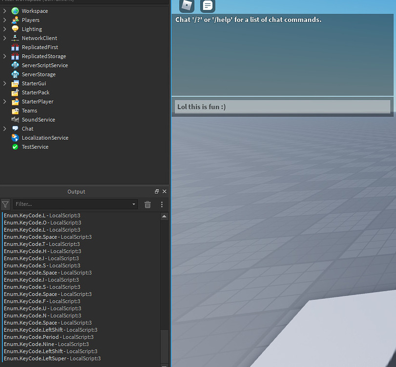 Printing using userinputservice - Scripting Support - Developer Forum ...