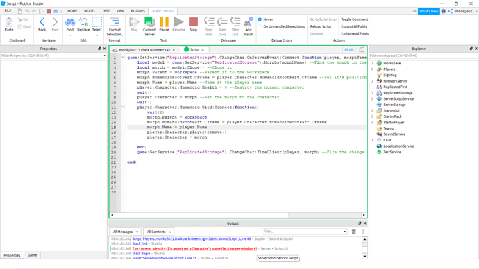 Trying to keep my morph after death - Scripting Support - Developer Forum | Roblox