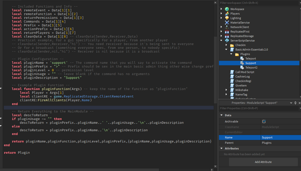 Link Custom Command To Basic Admin - Scripting Support - Developer ...