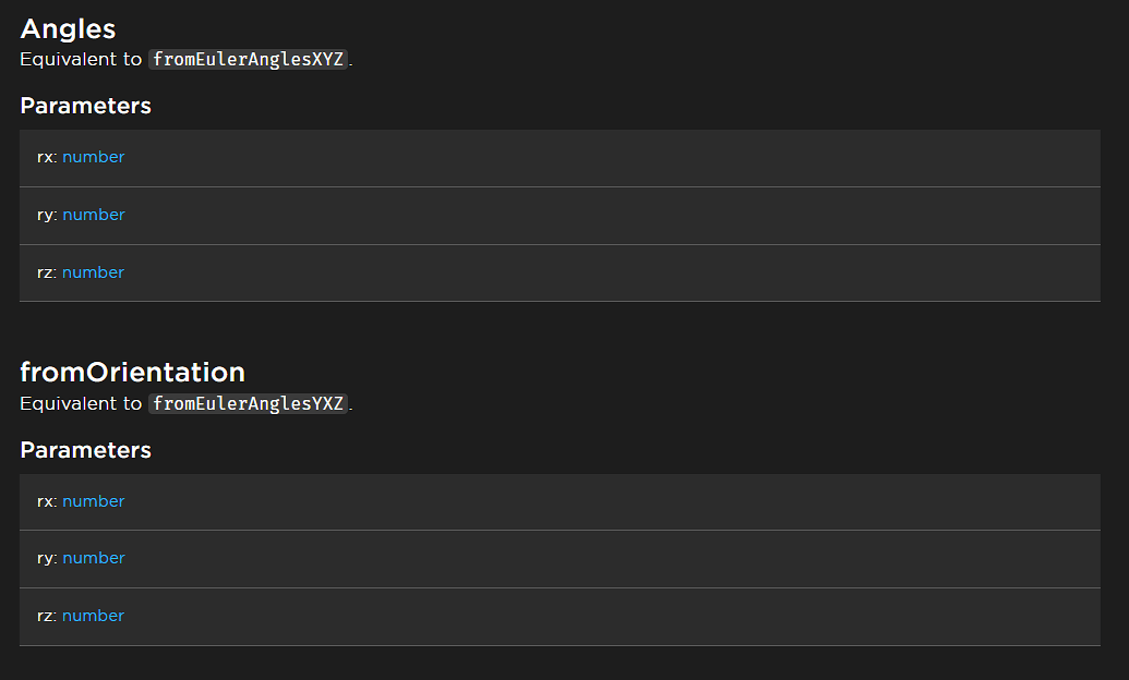 What is the difference between CFrame rotation constructers - Scripting Support - Developer ...