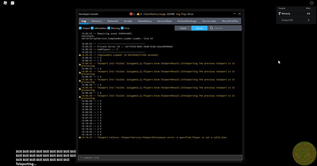 TeleportAsync() experiencing a weird error? - Scripting Support - Developer Forum | Roblox