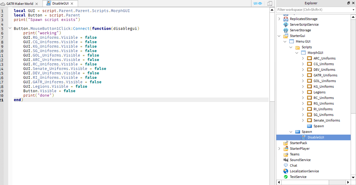 GUI will not disappear - Scripting Support - Developer Forum | Roblox