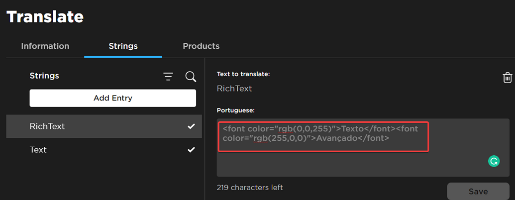 How to translate a string with RichText? - Game Design Support - Developer Forum | Roblox