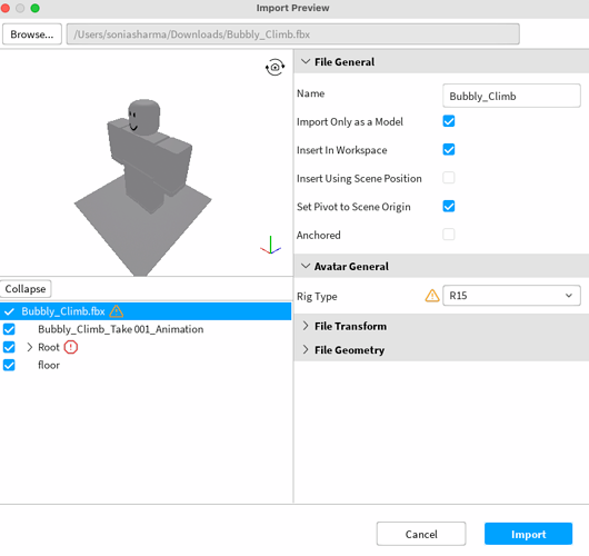 Improvements in R15 Detection in the new 3D Importer - Announcements ...