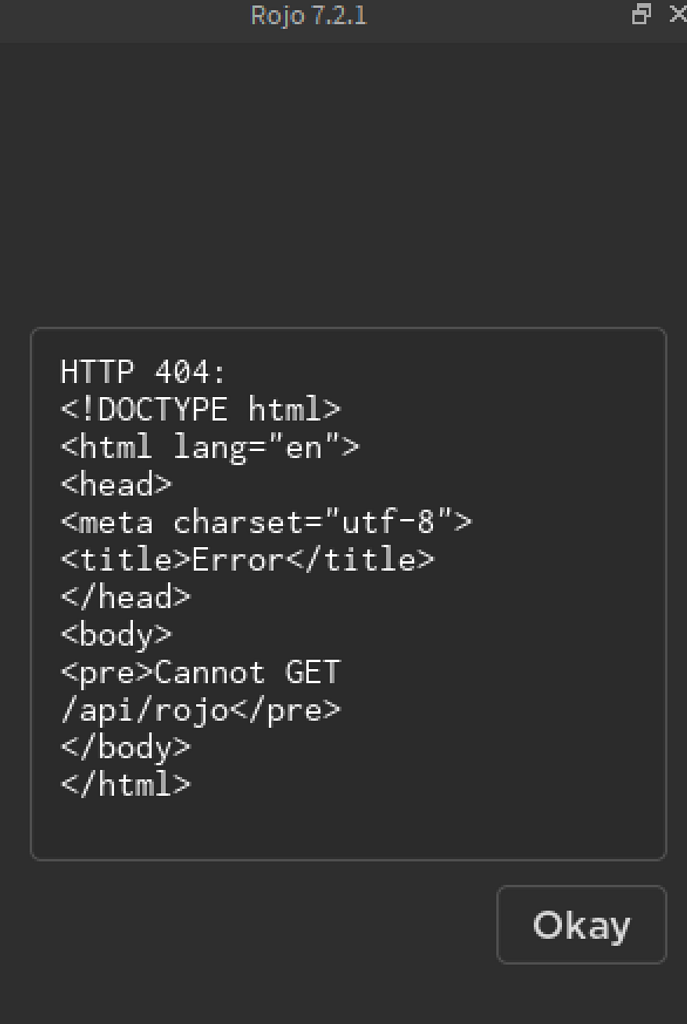 Rojo not connecting error - Scripting Support - Developer Forum | Roblox