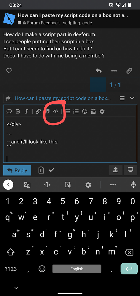How can I paste my script code on a box not as normal text? - Forum ...