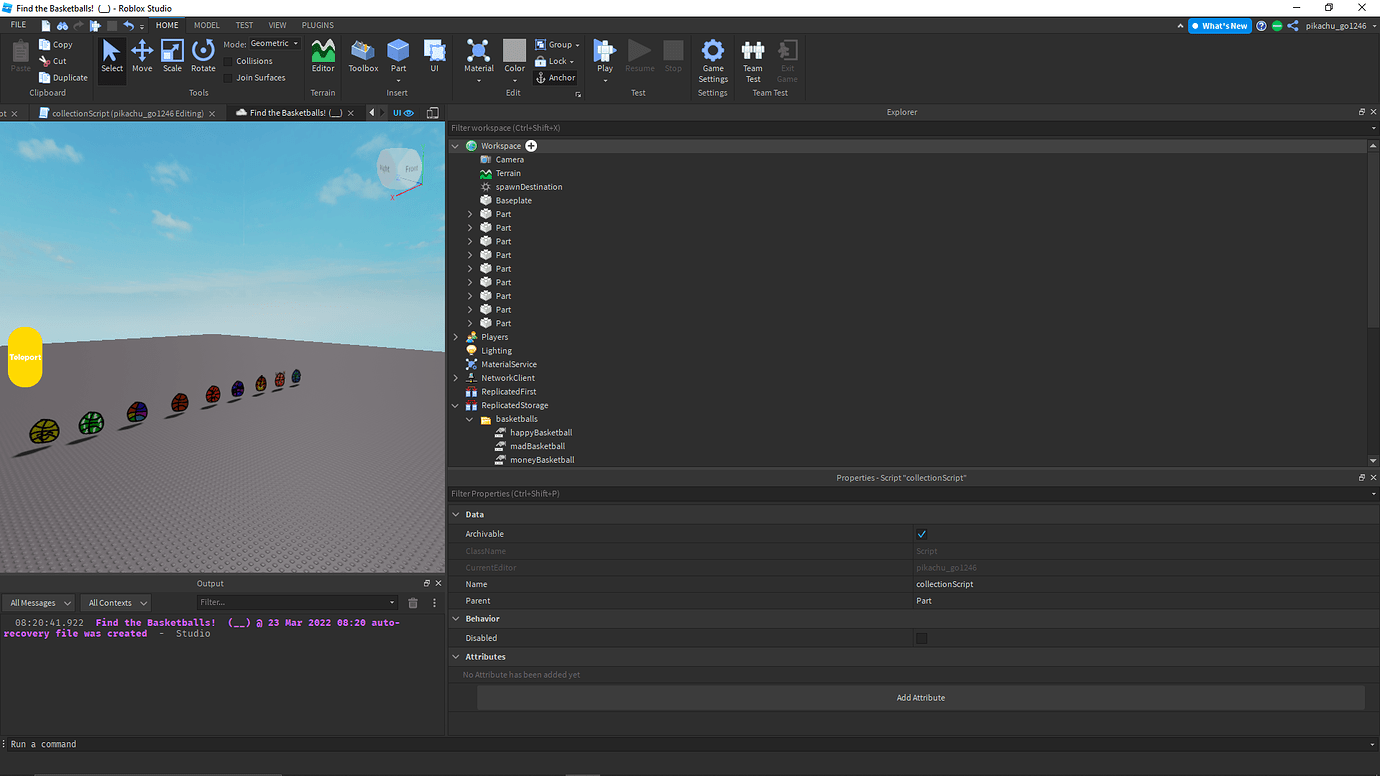 Basketball collection script not working - Scripting Support ...
