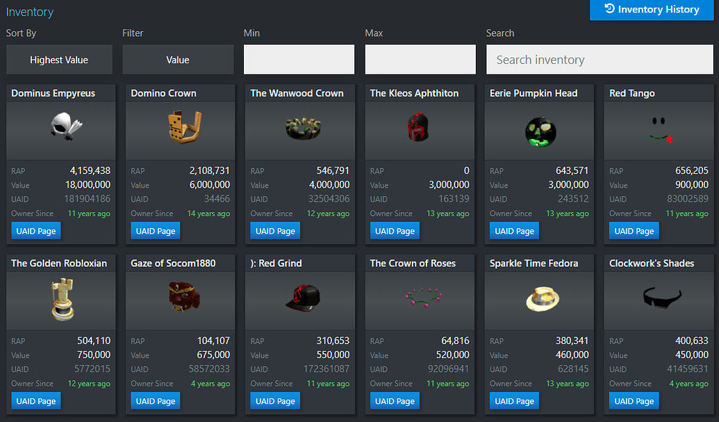 Players inventories don't seem to be appearing correctly - Website Bugs ...