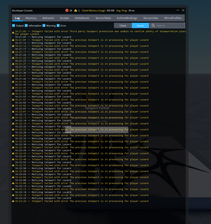 Failed teleport is never getting processed - Engine Bugs - Developer ...