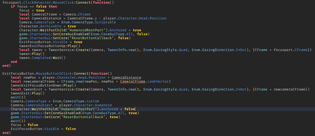 Camera tweening don't go back to the player normally - Scripting Support - Developer Forum | Roblox