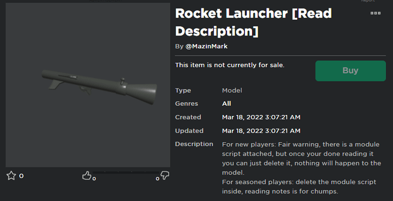 Roblox Rocket Launcher Remodel: Free 3D Asset - Community Resources ...