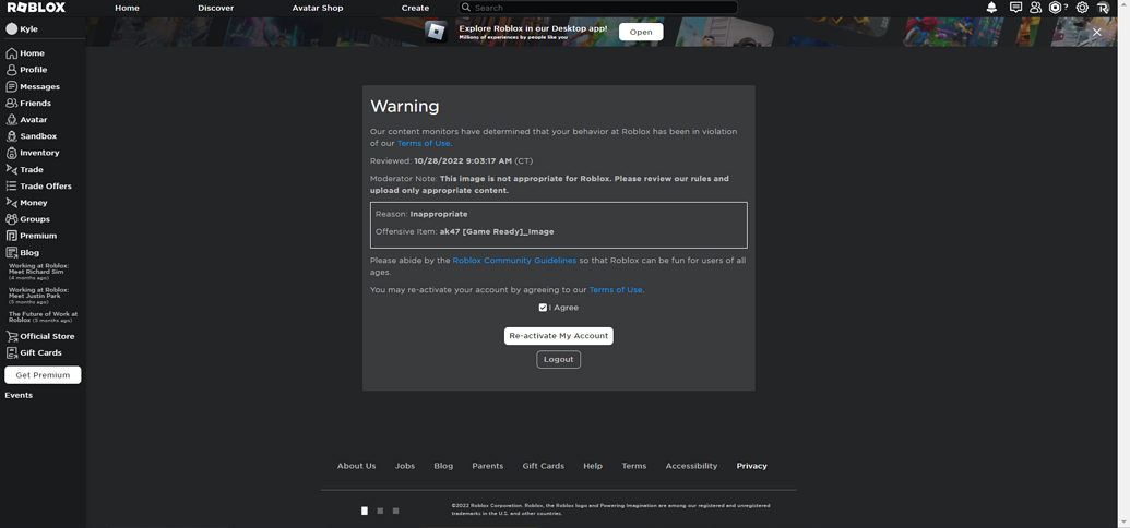 Why Did Roblox Give me a warning for uploading a model with an image ...