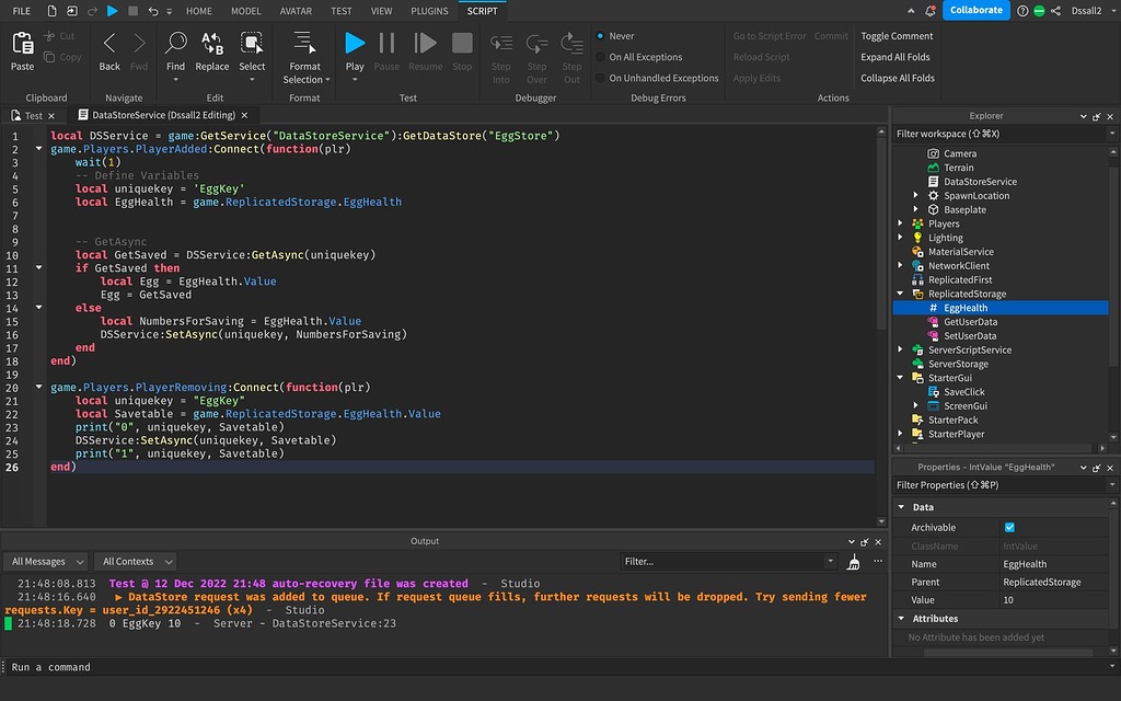 SetAsync DataStore not working - Scripting Support - Developer Forum | Roblox