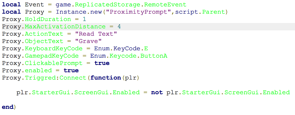 Help with fixing my scripts that make a proximity point open a gui ...