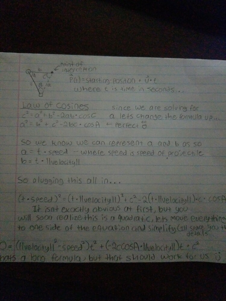 Calculate Projectile's Velocity Based on Targets Future Position Give The Targets Current ...
