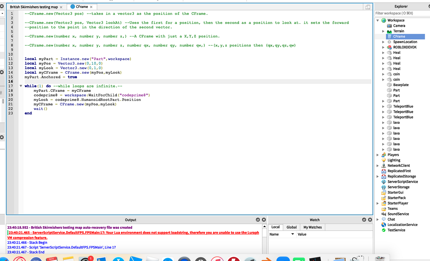 Help on follow script (infinite yield possible hault) - Scripting ...