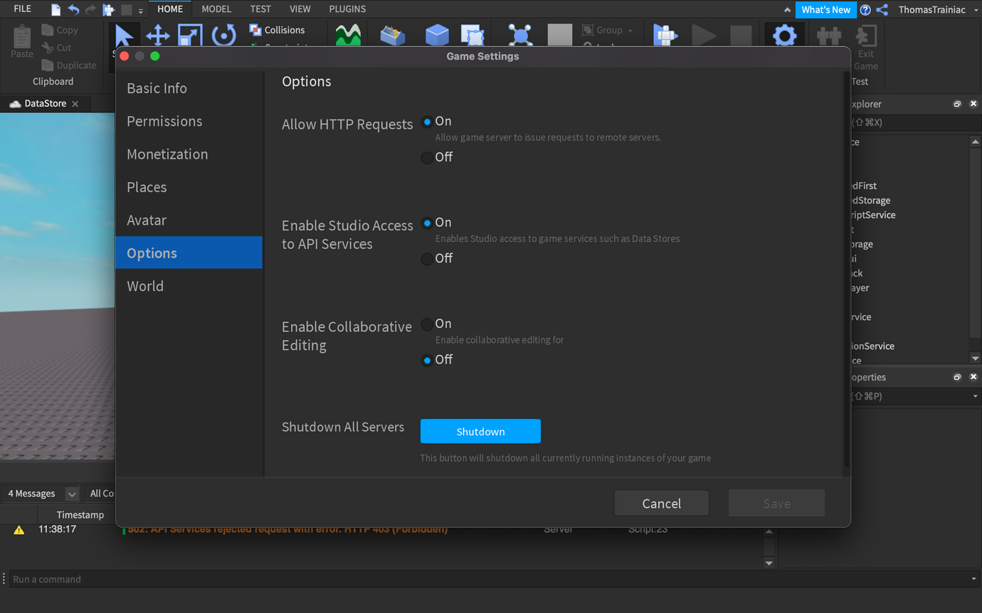 Is there something wrong with my datastore? - Scripting Support - Developer Forum | Roblox