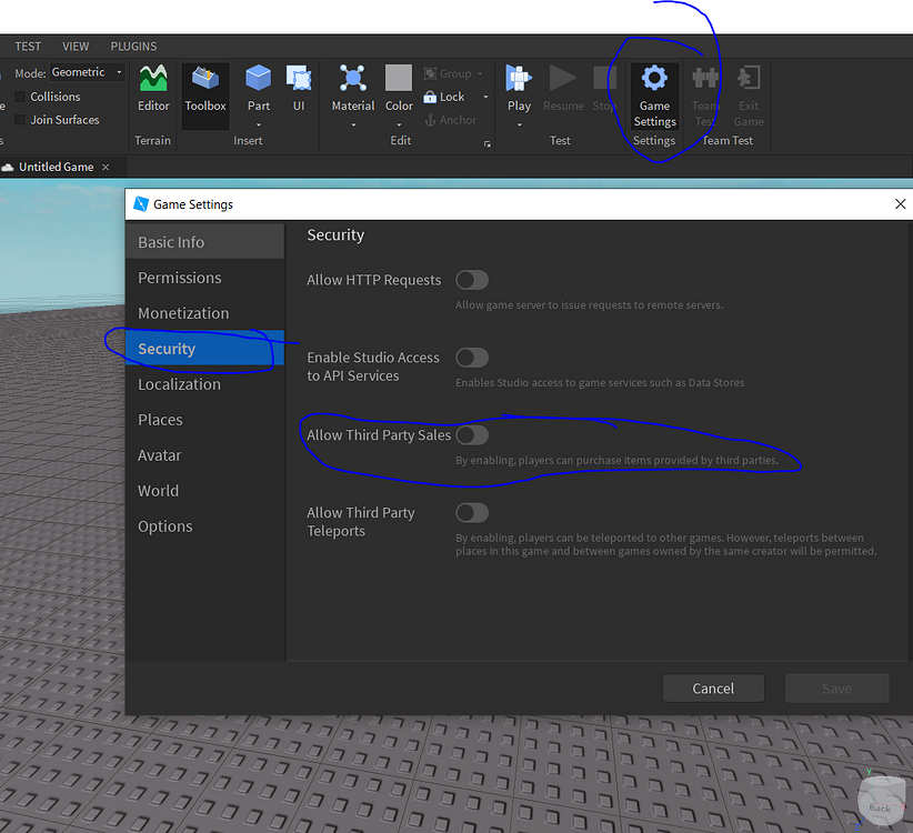 Enable AllowThirdPartySales By Script - Scripting Support - Developer Forum | Roblox