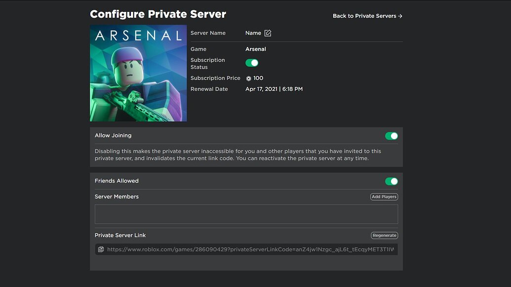 Allow us to configure private server even when the server's ...
