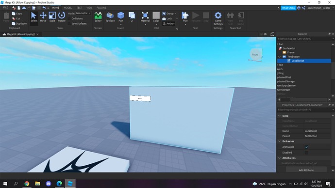 Can Someone Help Me How To Make Open able Frame With TextButton On SurfaceGui? - Scripting ...
