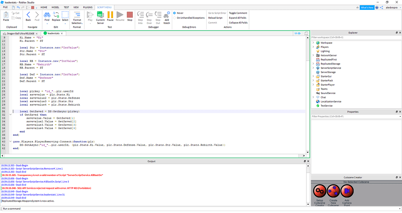 Datastore isnt loading - Scripting Support - Developer Forum | Roblox