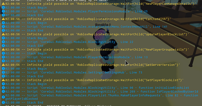 How do I prevent these CoreGui yields from Roblox? - Scripting Support - Developer Forum | Roblox