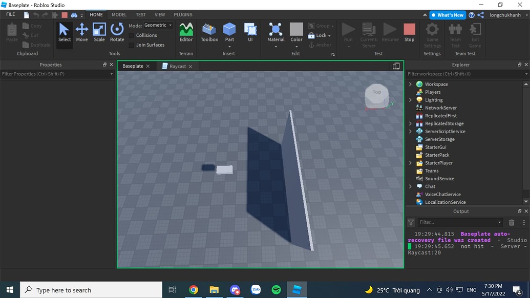 workspace:Raycast() not working - Scripting Support - Developer Forum | Roblox