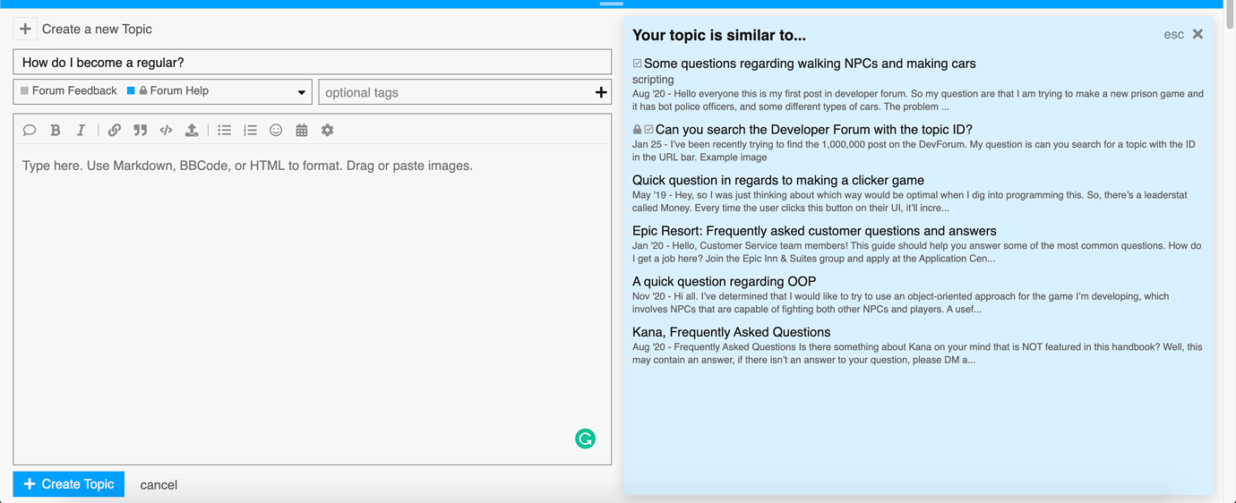 "Most Commonly Asked Questions" topic - Forum Features - Developer ...