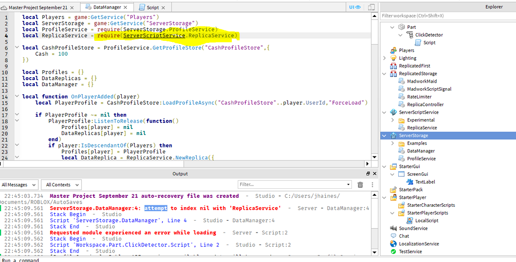 Data storing/presenting using ProfileService and ReplicaService ...