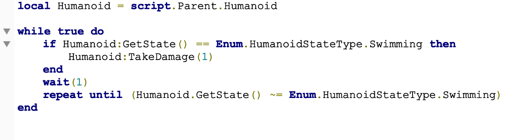 Terrain water script that takes away player health - Scripting Support ...