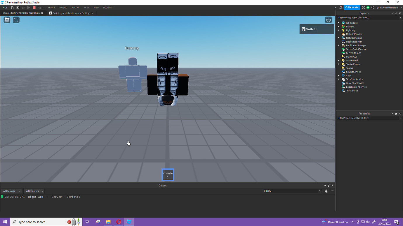 Why does my player rotate instead of arm - Scripting Support - Developer Forum | Roblox