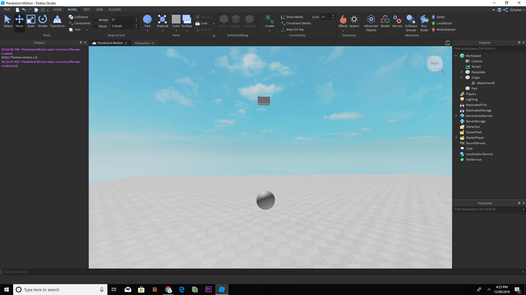 Making a simple Pendulum Model without physics - Community Tutorials ...