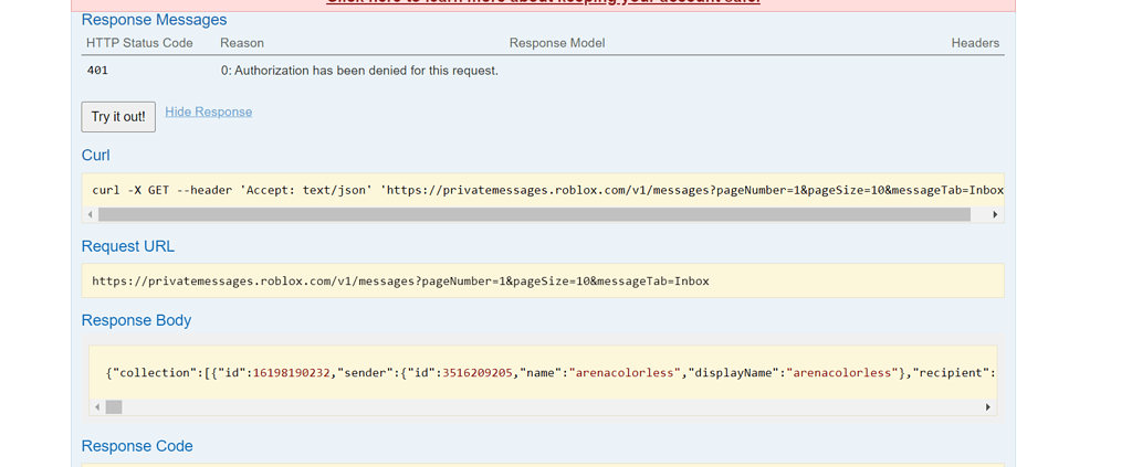 Question about http error? - Scripting Support - Developer Forum | Roblox