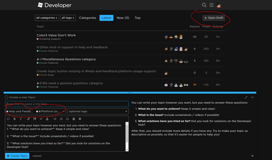 Create Topic Button Missing In The New Help And Feedback Platform
